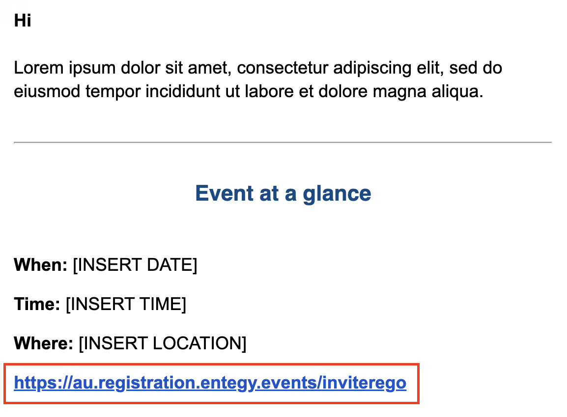 Attendee Invite Links – Entegy
